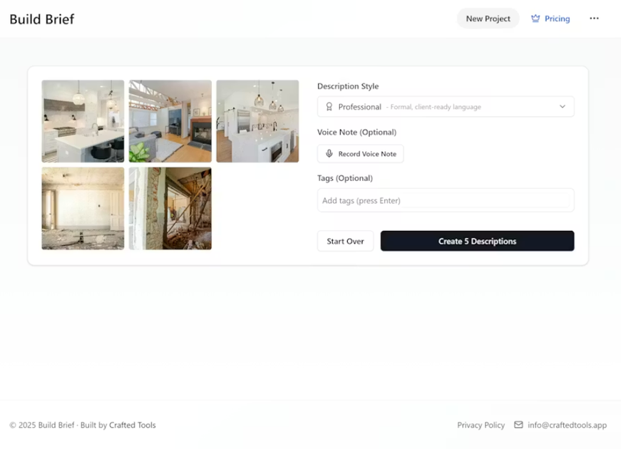 Build Brief - Professional project write-ups for construction and ...