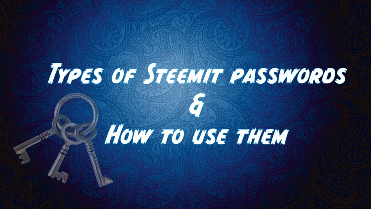 Types of Steemit passwords & How to use them — Steemit