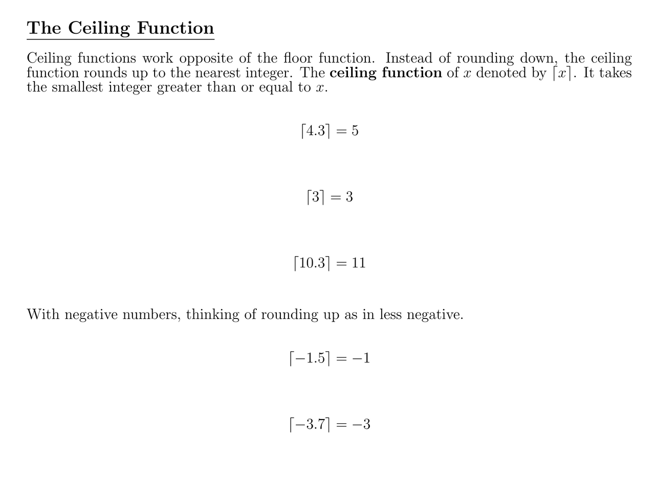 Floor & Ceiling Functions Of Numbers — Steemit