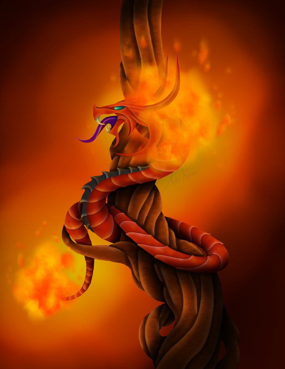 Fiery Serpent [Steem Monsters Digital Art] — Steemit