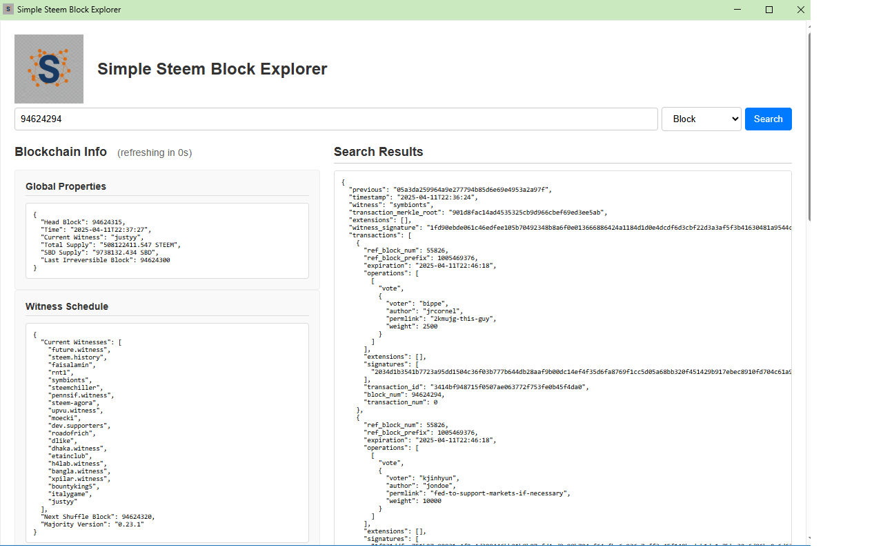Simple Steem Block Explorer - browser extension approved in the Google Chrome Store — Steemit