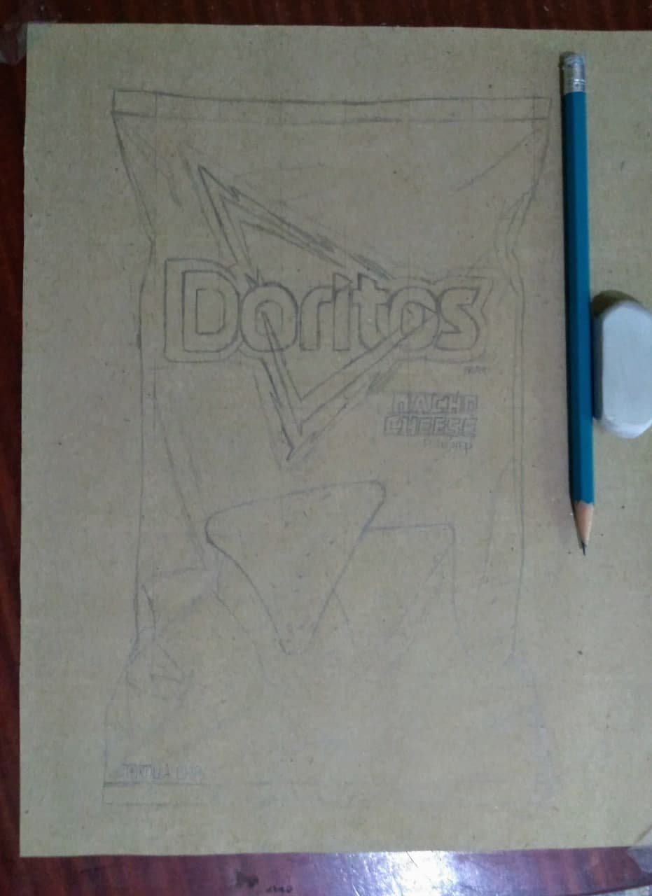 Realistic drawing of a packet of Doritos (Made with school colored ...