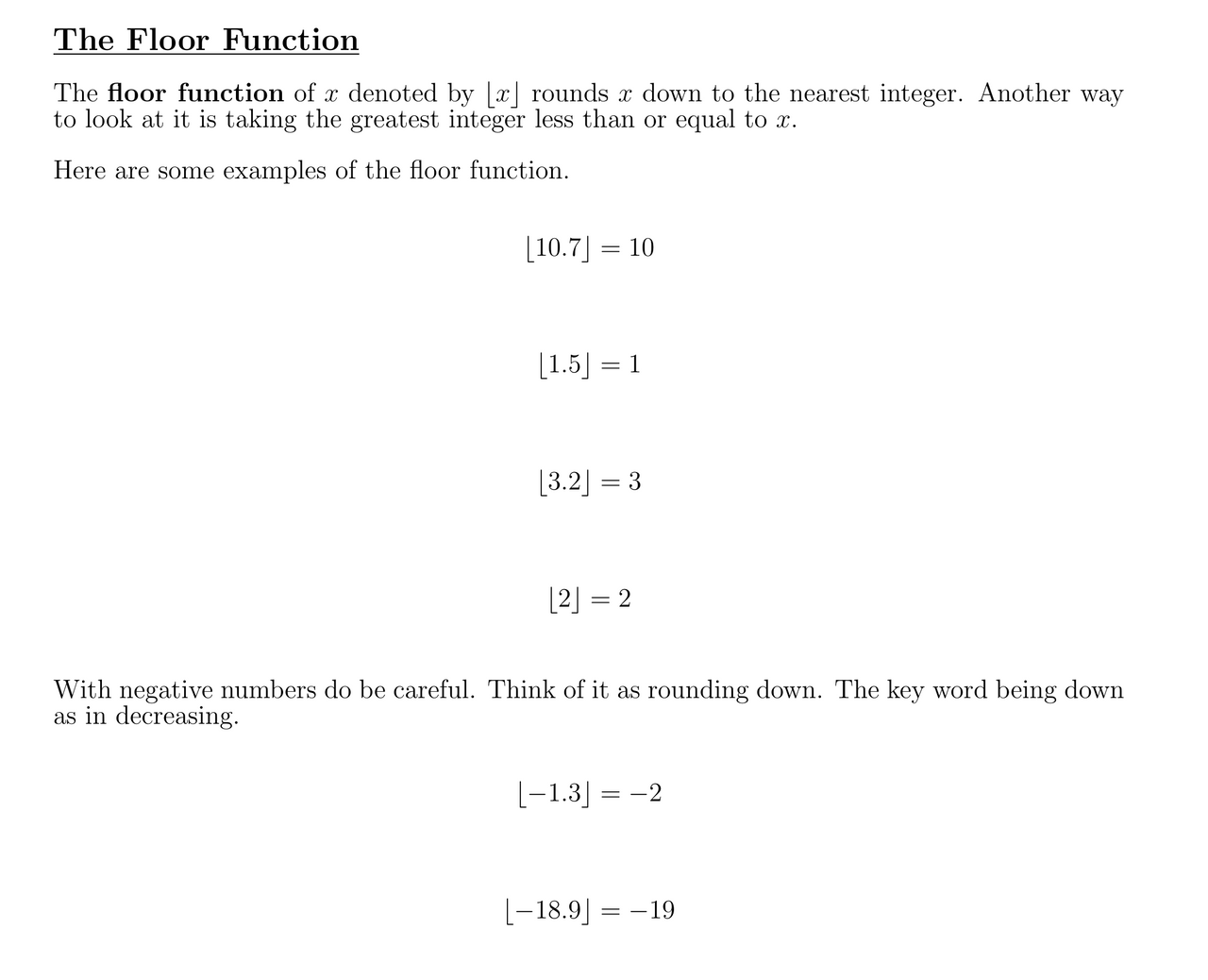 Floor & Ceiling Functions Of Numbers — Steemit