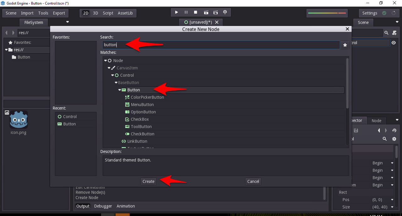 Godot Game Engine Tutorial: How to Create a Press Start Button — Steemit
