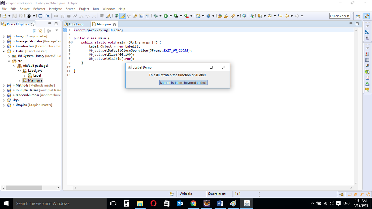 Java Graphical User Interface(GUI): JFrame and JLabel functions Using Eclipse IDE — Steemit