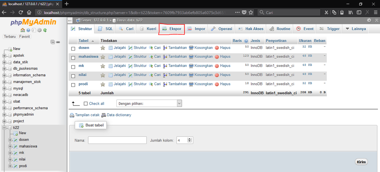 Tutorial Dasar - Cara Export Database Pada Phpmyadmin Dalam Bentuk ...