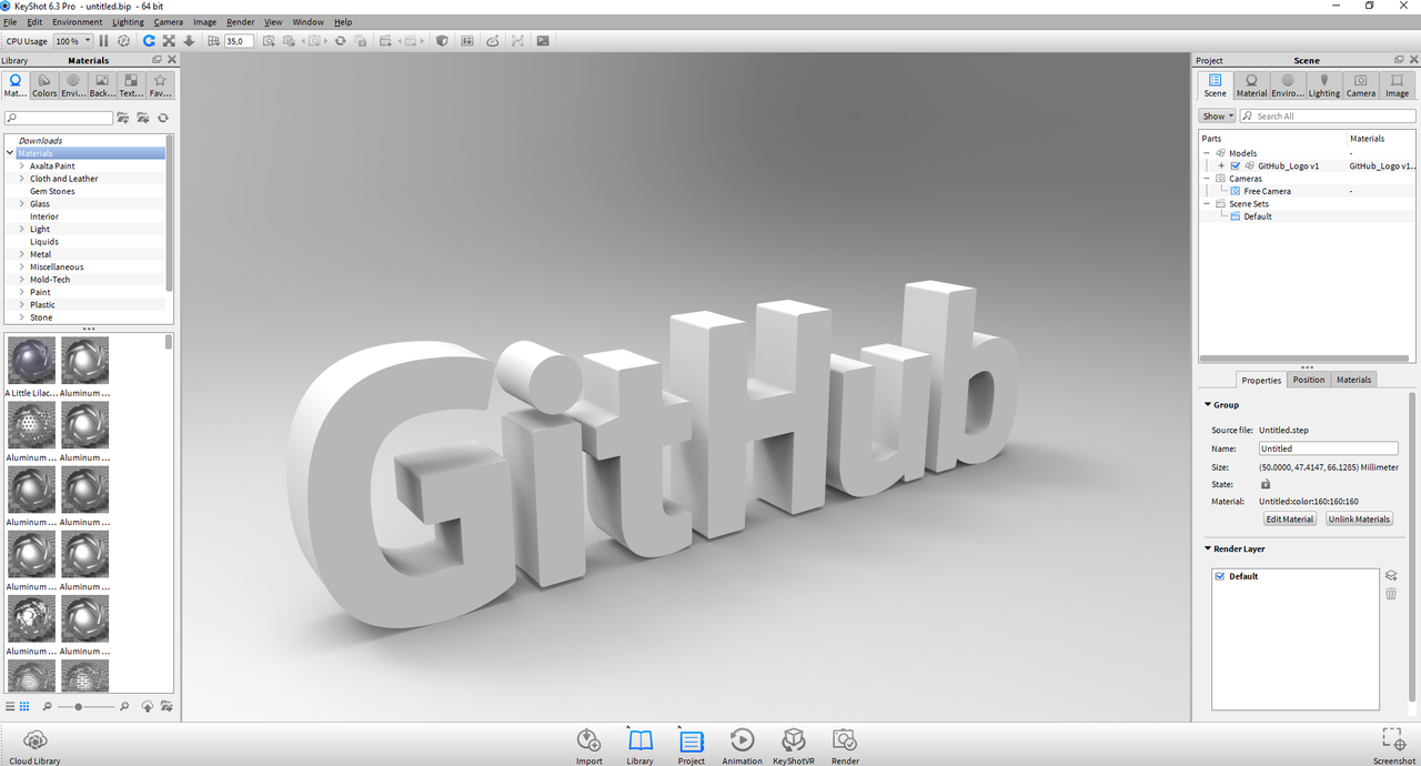 Github 3D Logo / Renders with High Glossy Materials — Steemit