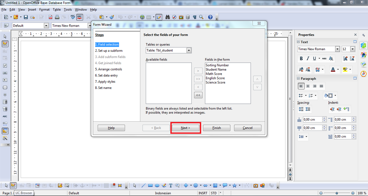 Tutorial How to Make Save Button and Add New Data Button in form on Openoffice Base Using Apache ...