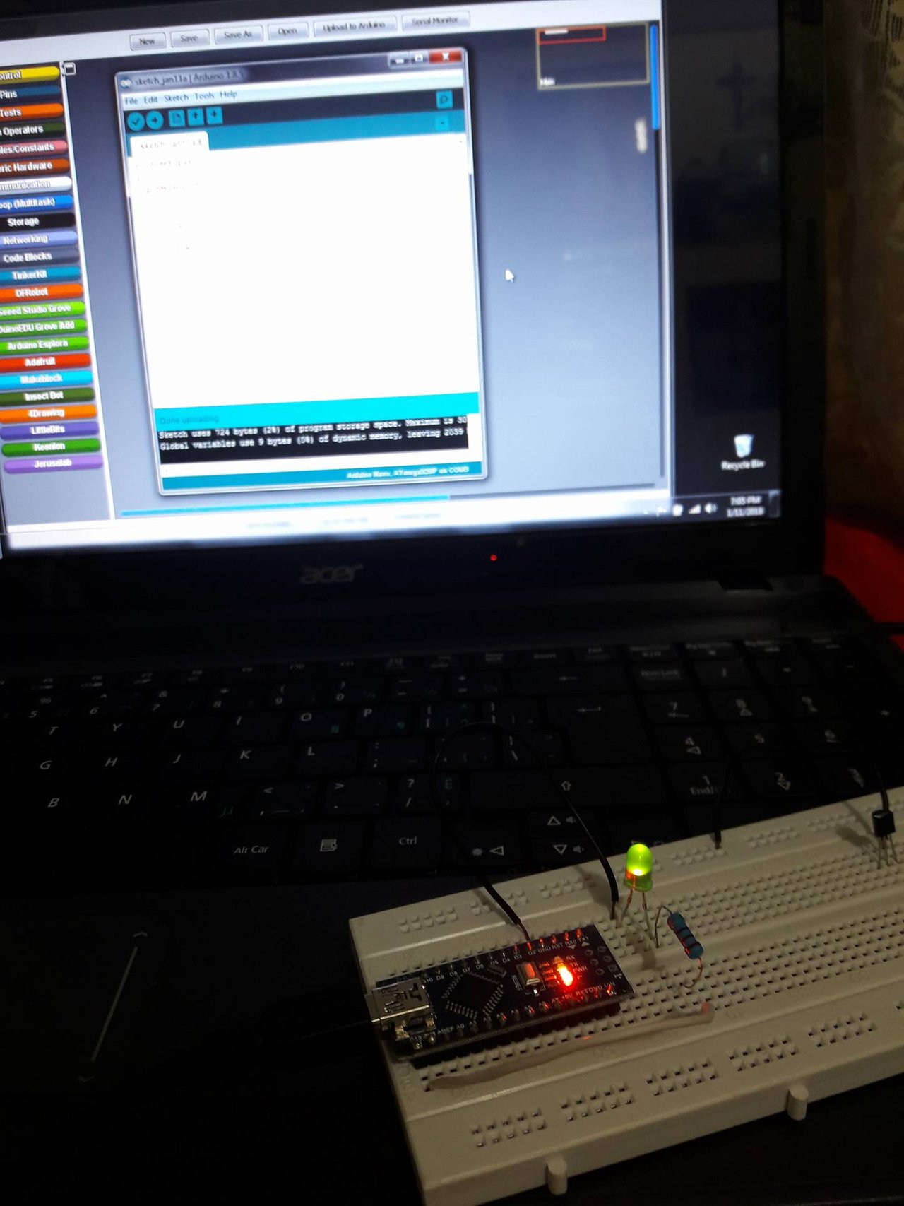 A simple and basic programming using ArduBlock Tool in Arduino — Steemit