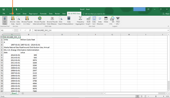 How to install and use the EIA Data Excel Tool for Microsoft Excel ...