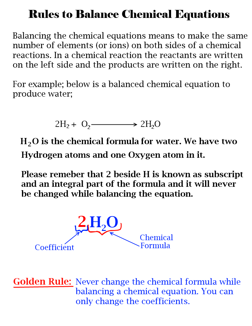 Balancing the Chemical Equations using Hit and Trial Method — Steemit