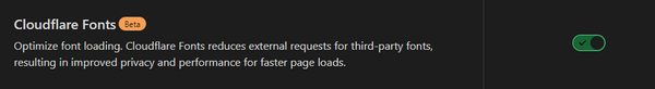 Enabling "Cloudflare Fonts"