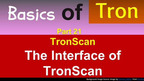 Basics of Tron (Part 21) : The Interface of TronScan