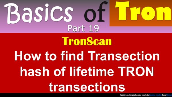 Basics of Tron (Part 19) : How to find Transection Hash and Block N...