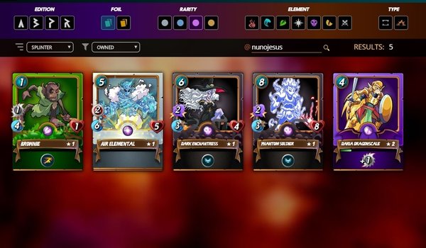 Steemmonsters My 5 Epic Cards