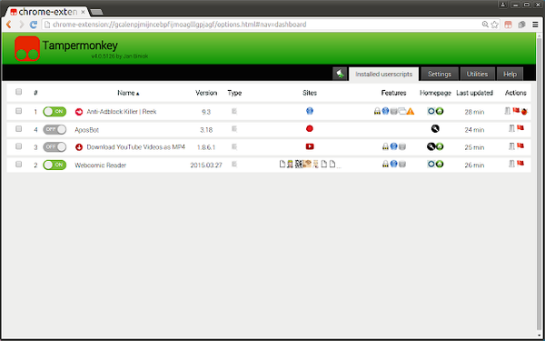 TamperMonkey - Script Manager for your Browser
