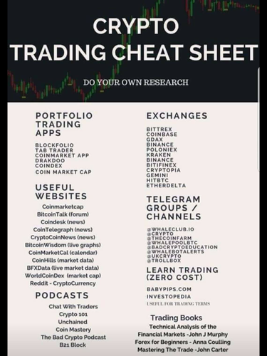 DYOR! Resource cheat sheet