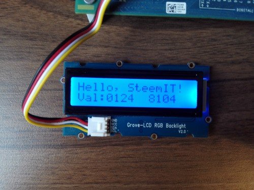 Say Hello to steemians from my Intel Edison device, and the progre...