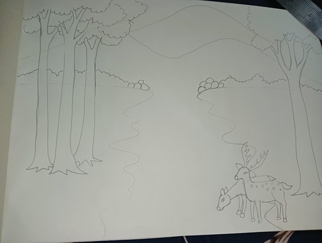 Drawing Beautiful Forest Scenery Steemit