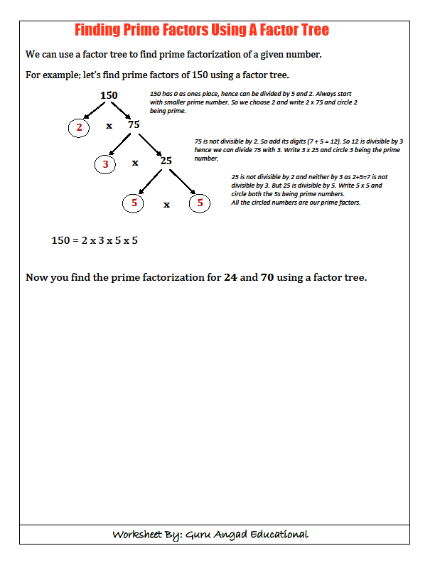 Factor Tree For 70