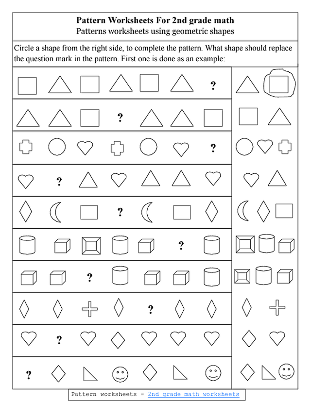 Completing Patterns Worksheets Finish The Repeating Pattern Worksheets
