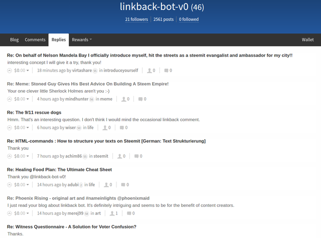 Steem linkback bot v0.4 released — Steemit