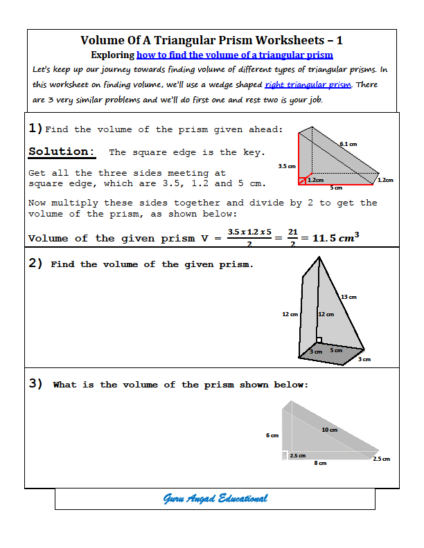 Volume Formula For A Triangular Prism