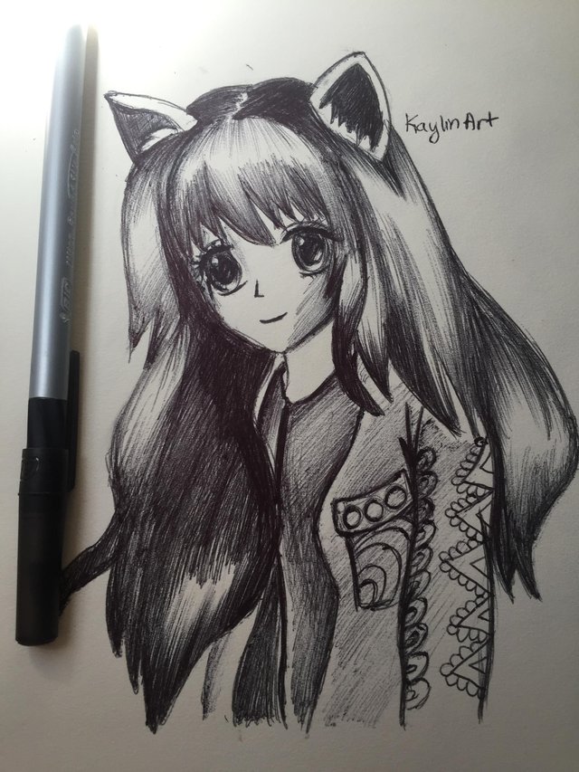 Cute Cat Girl Drawing