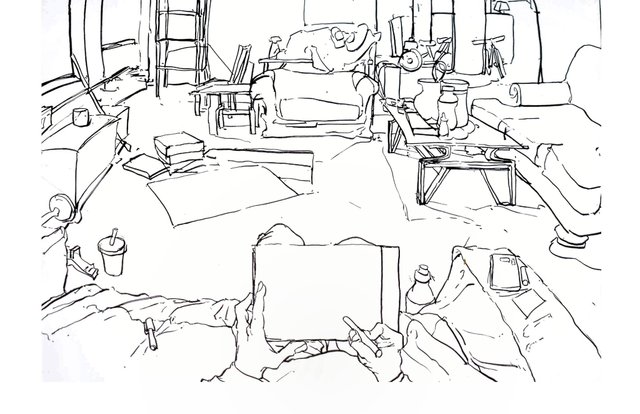 Messy Living Room Drawing | Baci Living Room