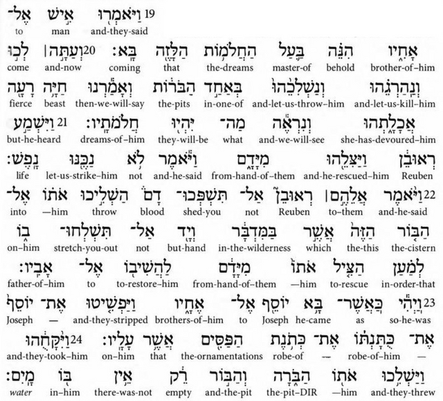 The language of ivrit ( עברית ) Genesis 37, Post #5