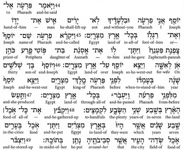 The language of ivrit ( עברית ) Genesis 41, Post #7
