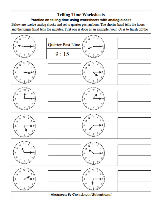 Grade 3 Telling Time Worksheet Read The Clock 1 Minute Intervals K5 