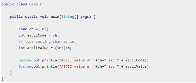 Al Aire Libre Sinsonte Qu mico Java Char To Ascii Code Nuclear Protesta 
