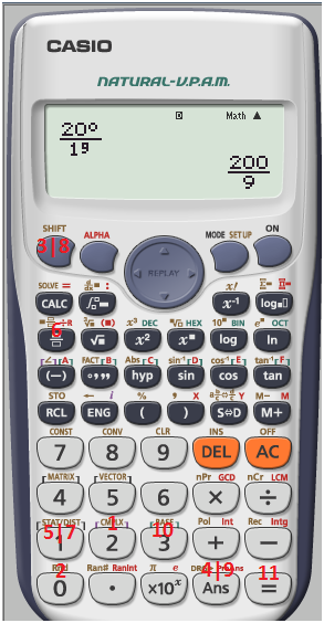 Calculator radian mode store