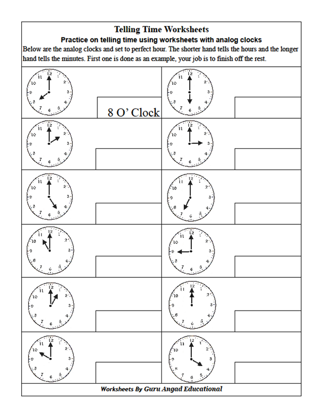 Telling Time To 5 Minutes Worksheets Telling Time To 5 Minutes 