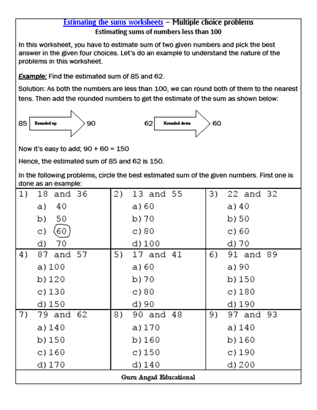 43 Estimation Word Problems 3rd Grade Best Place To Learning