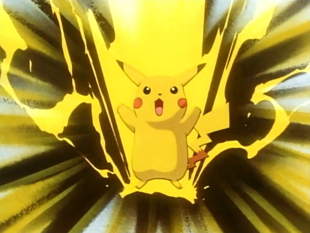 pikachu shooting electricity