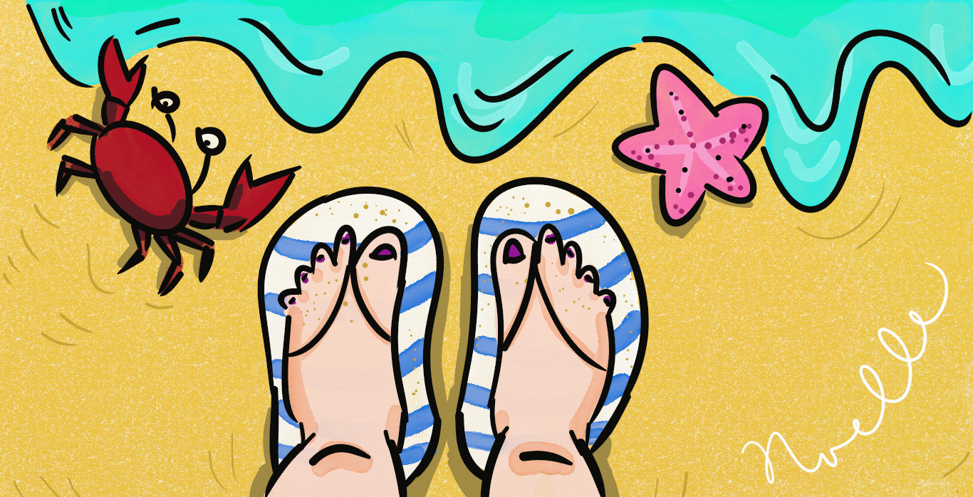 Beach Toes In Sand Cartoon