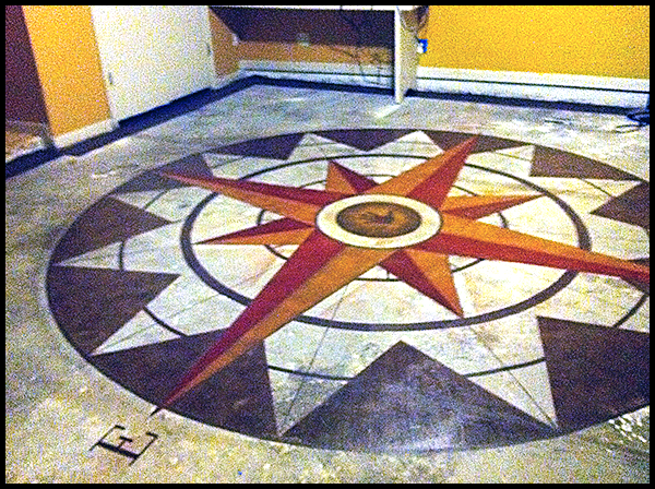 Cement Floor Compass Painting — Steemit