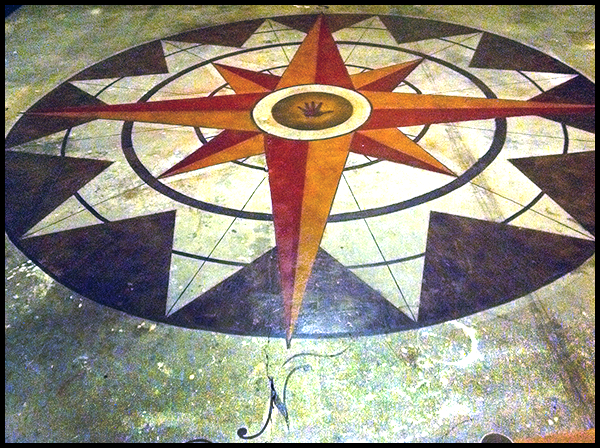 Cement Floor Compass Painting — Steemit