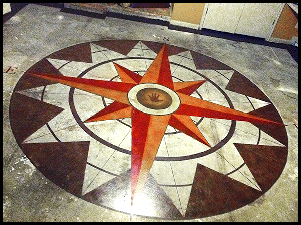 Cement Floor Compass Painting — Steemit