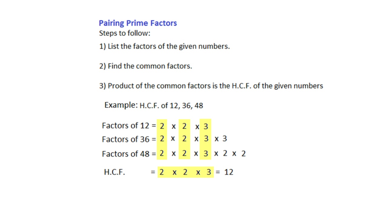 How To Find Common Factors Of Numbers
