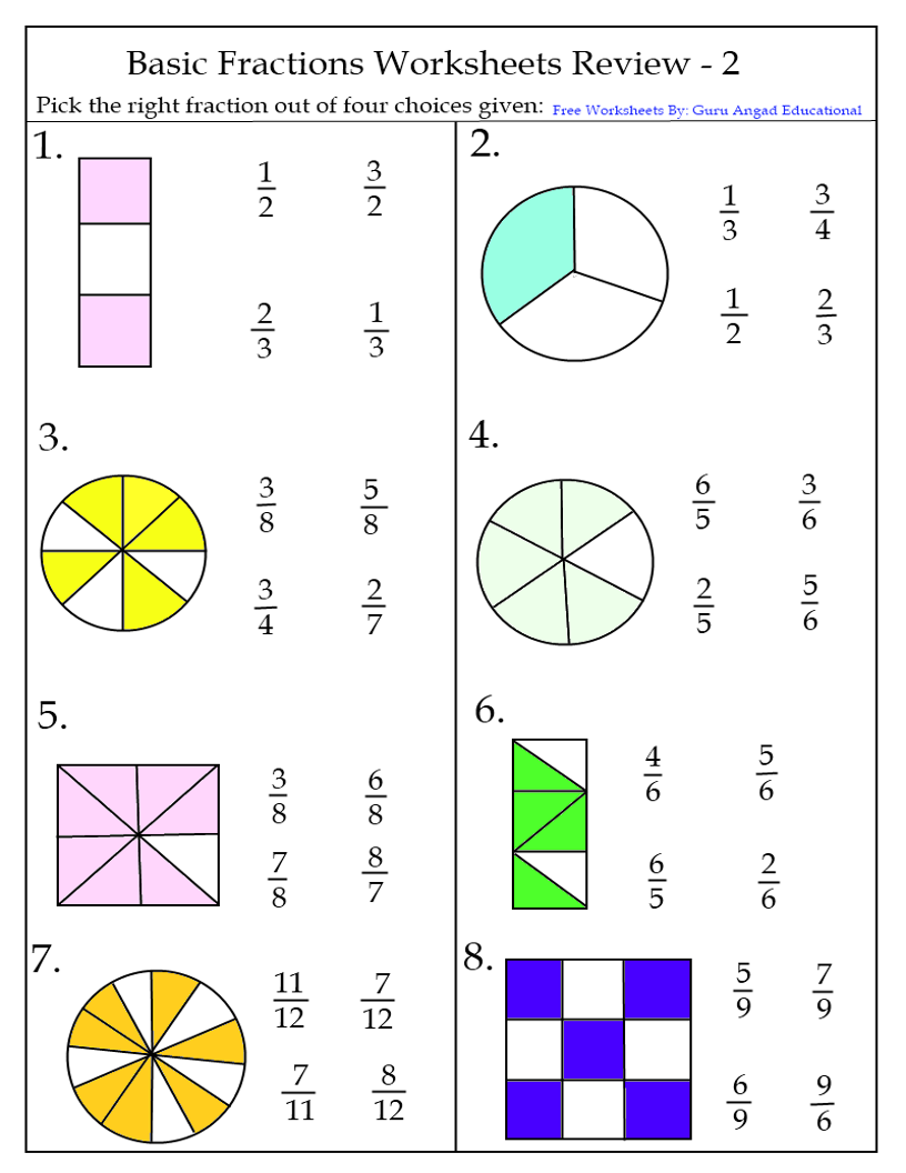2nd Grade Fractions Worksheet