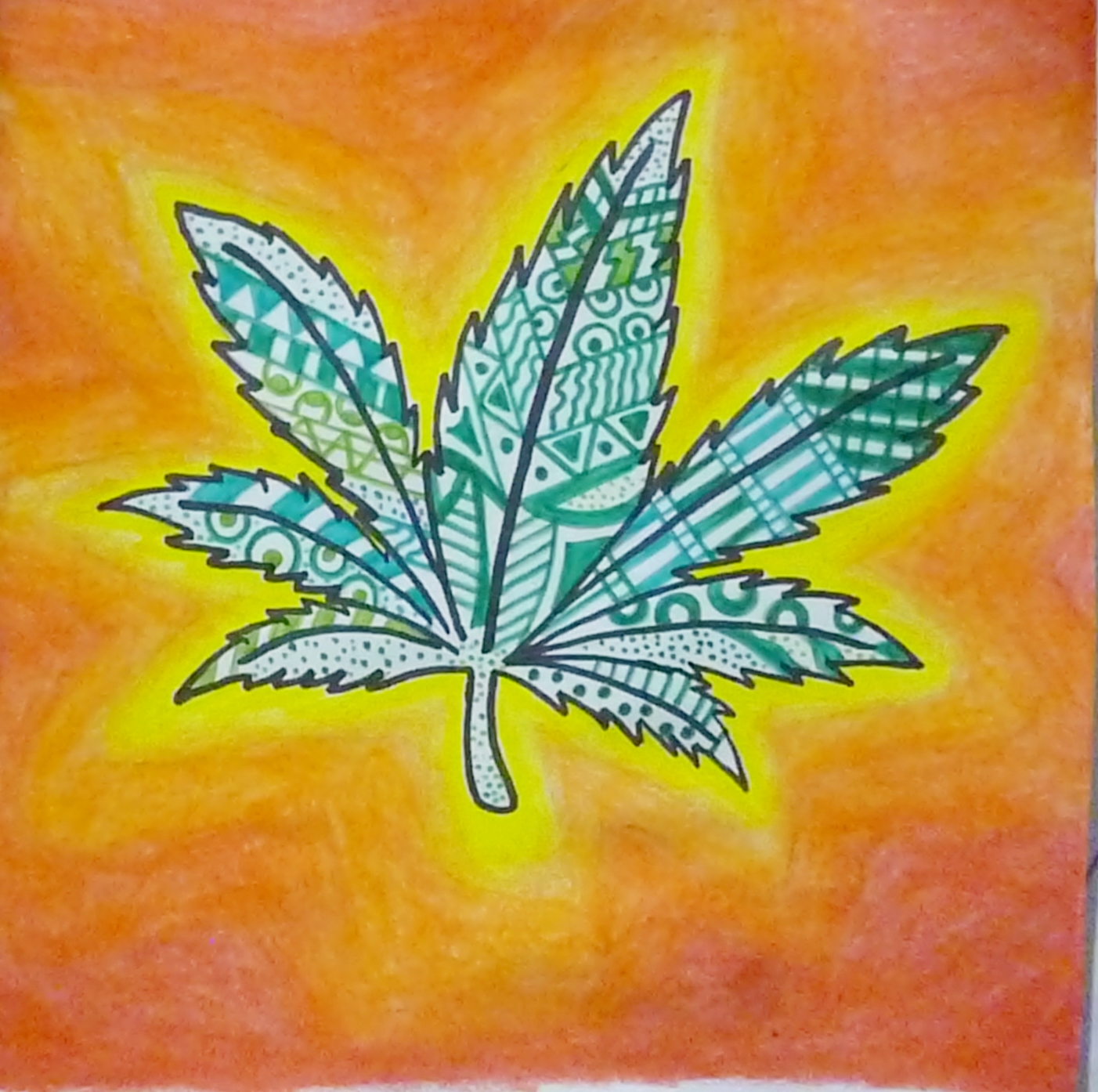 Pot Leaf Drawing With Pencil