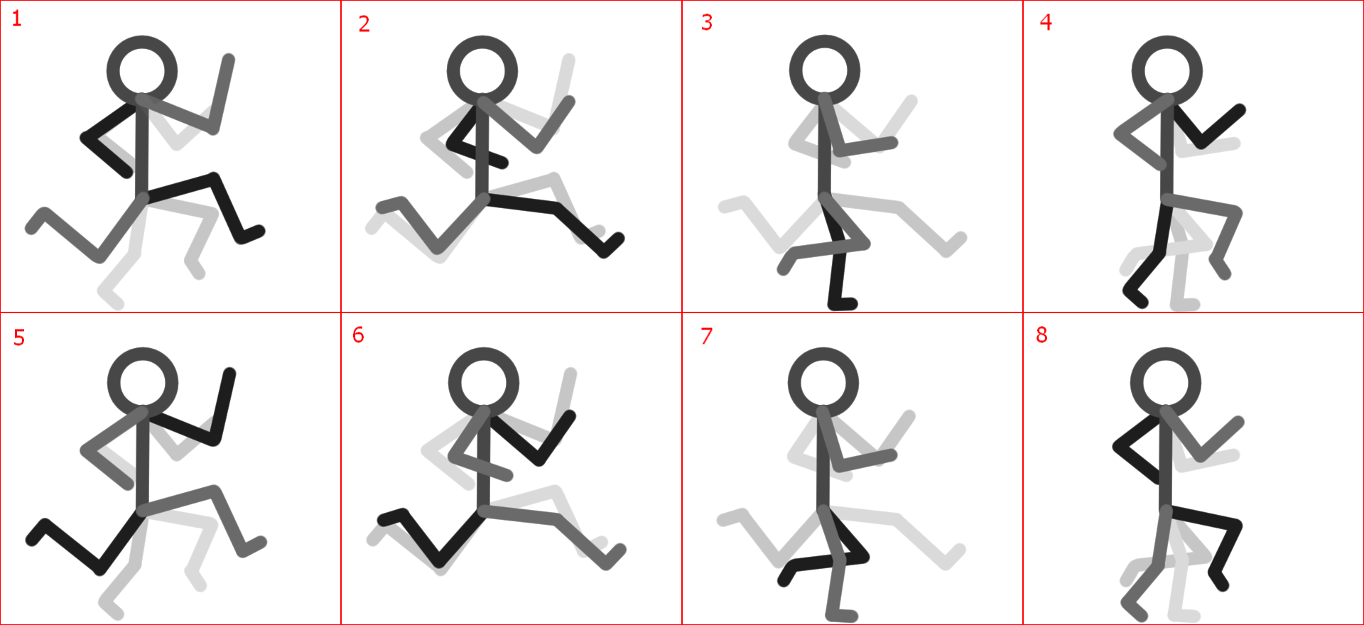 Stick Figure Walking Sprite Sheet