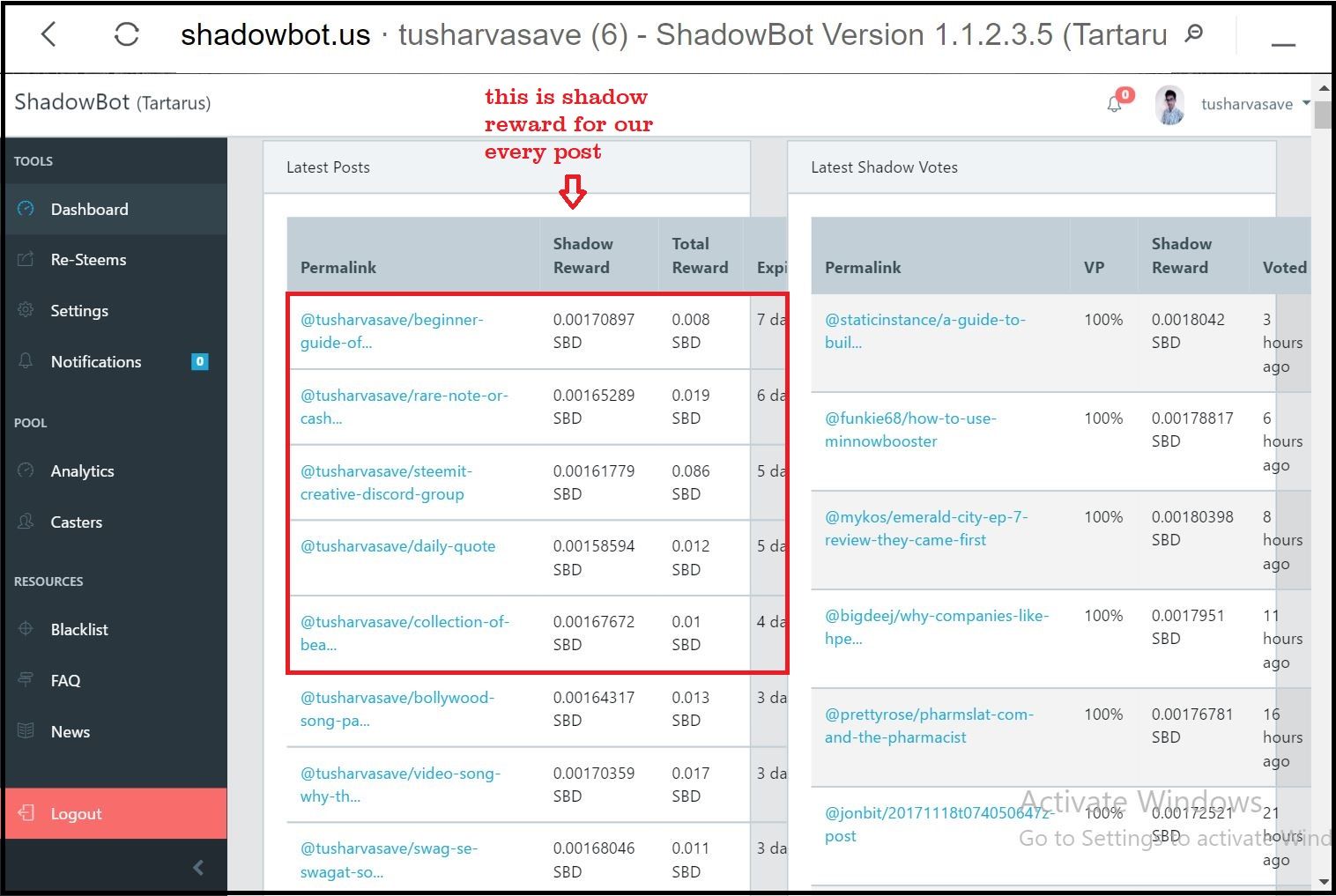Shadowbot – How to earn from Shadowbot for post in steemit? – Techstudio18