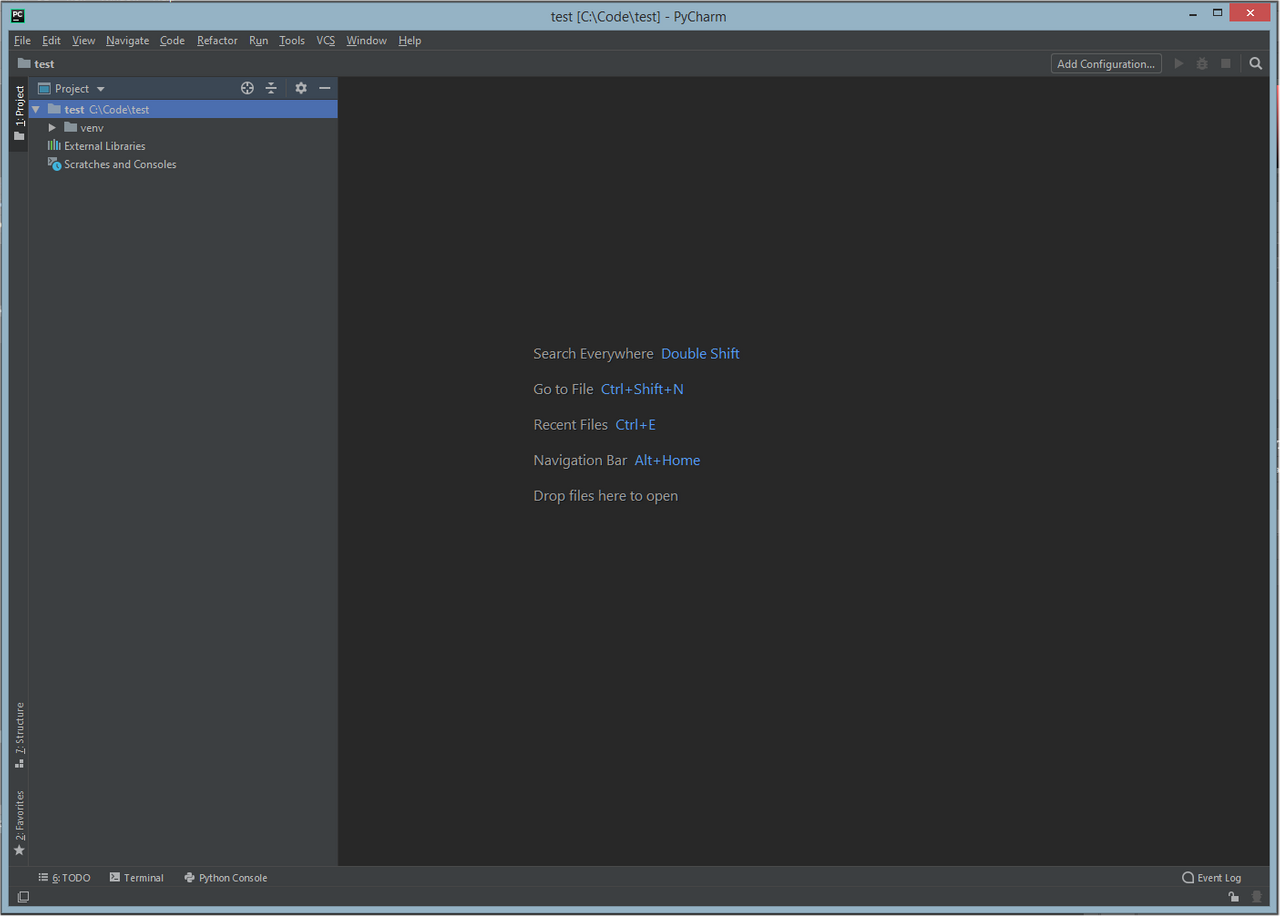 Создать проект в pycharm